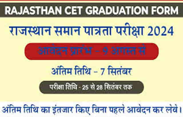 RSMSSB CET Graduate Level Online Form 2024